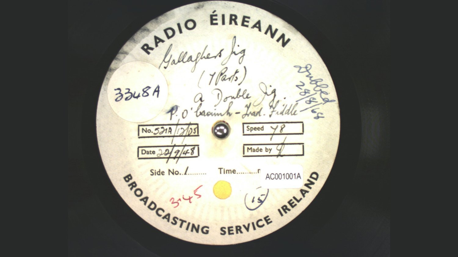 RTÉ Archives | Collections | Pádraig Ó Caoimh : Gallagher's Jig