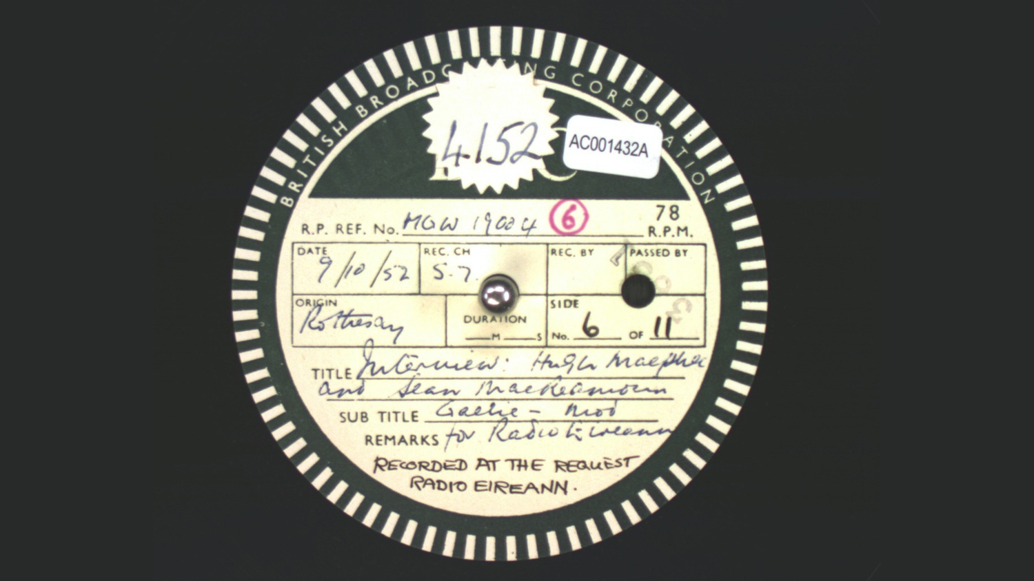 RTÉ Archives | Collections | Mód '52 : Hugh MacPhee