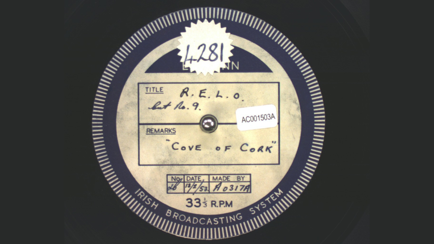 RTÉ Archives | Collections | The Cove Of Cork : Musical Score