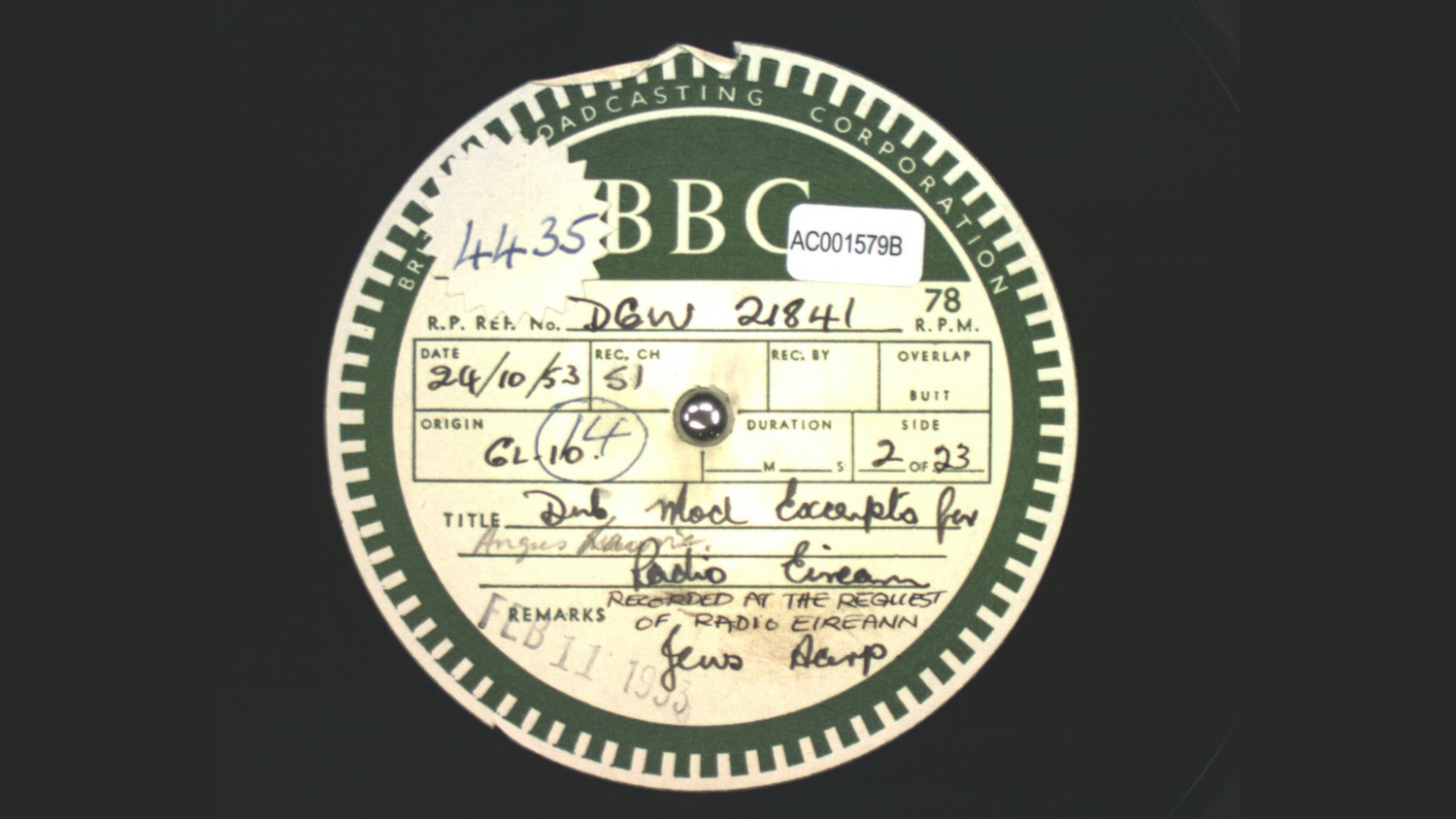 RTÉ Archives | Collections | Mód '53 : Angus Lawrie