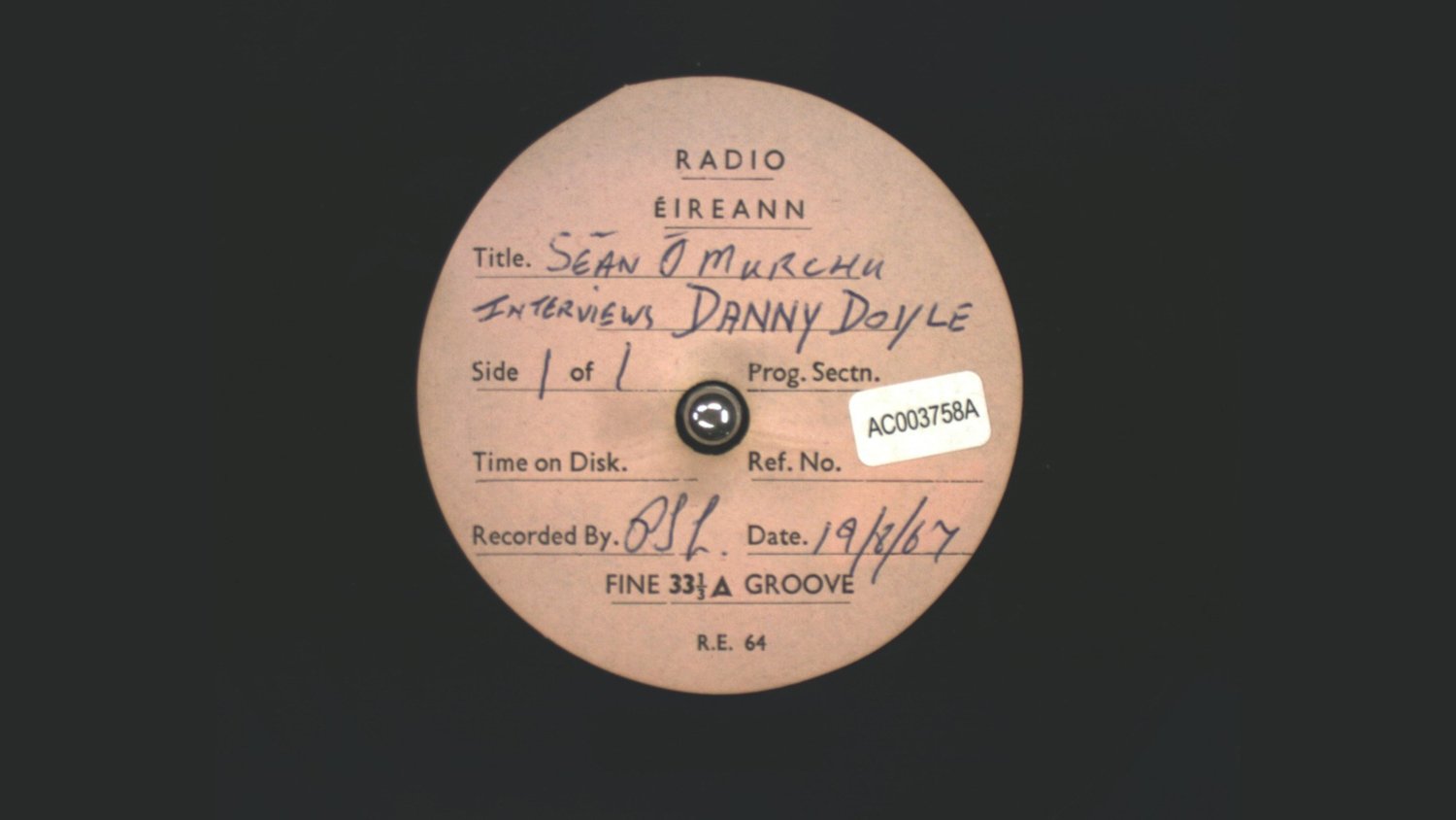 RTÉ Archives | Collections | Interview With Singer Danny Doyle