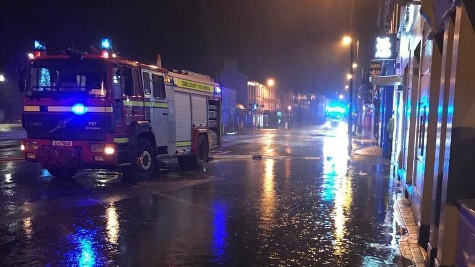 Flooding in Bantry after high winds, Spring tide