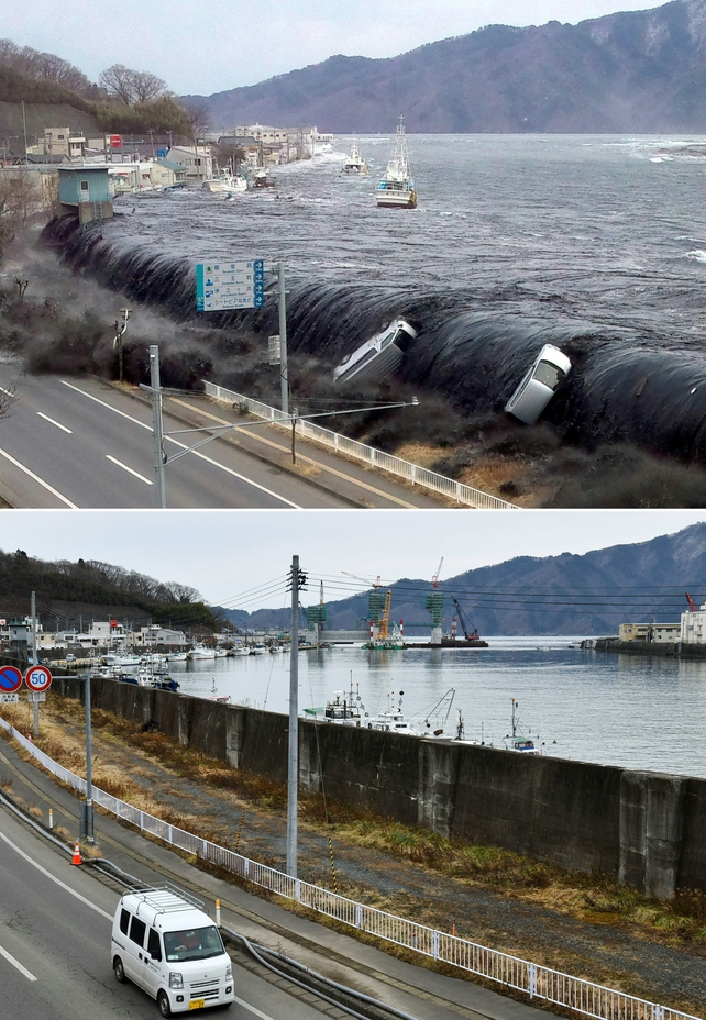 In Pictures: Japan's tsunami then and now