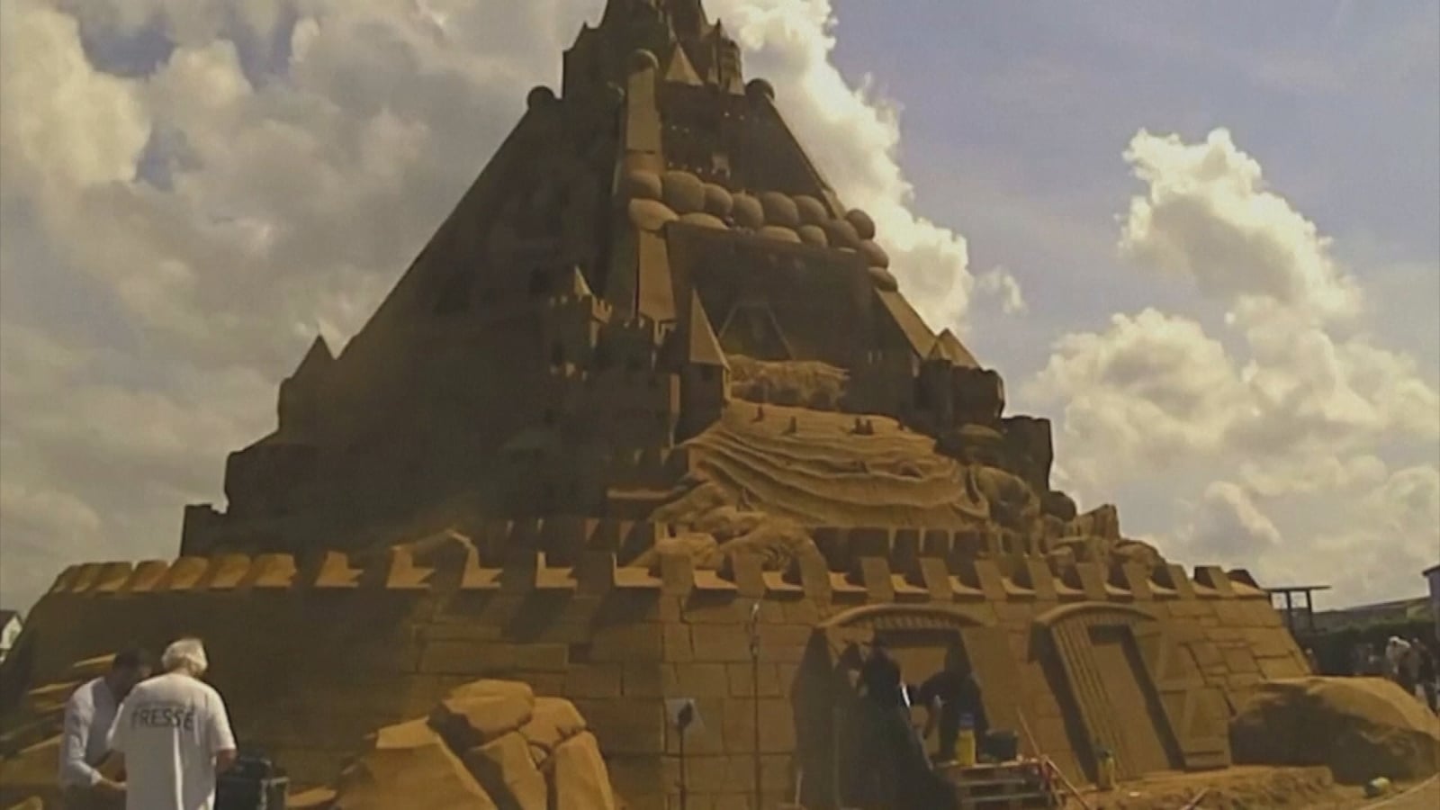 World's tallest sandcastle unveiled in Denmark