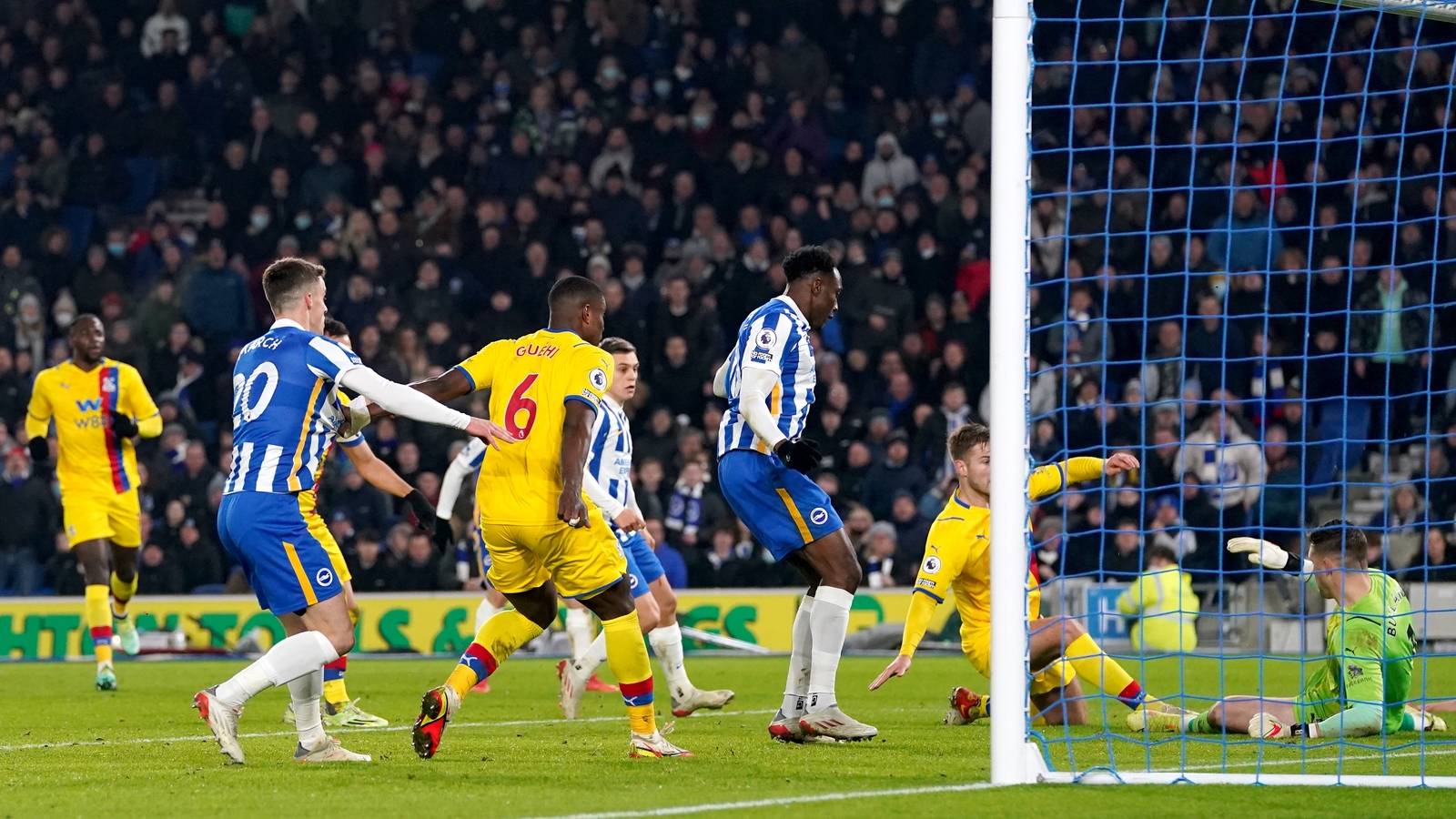 Late own goal earns Brighton a point against Palace