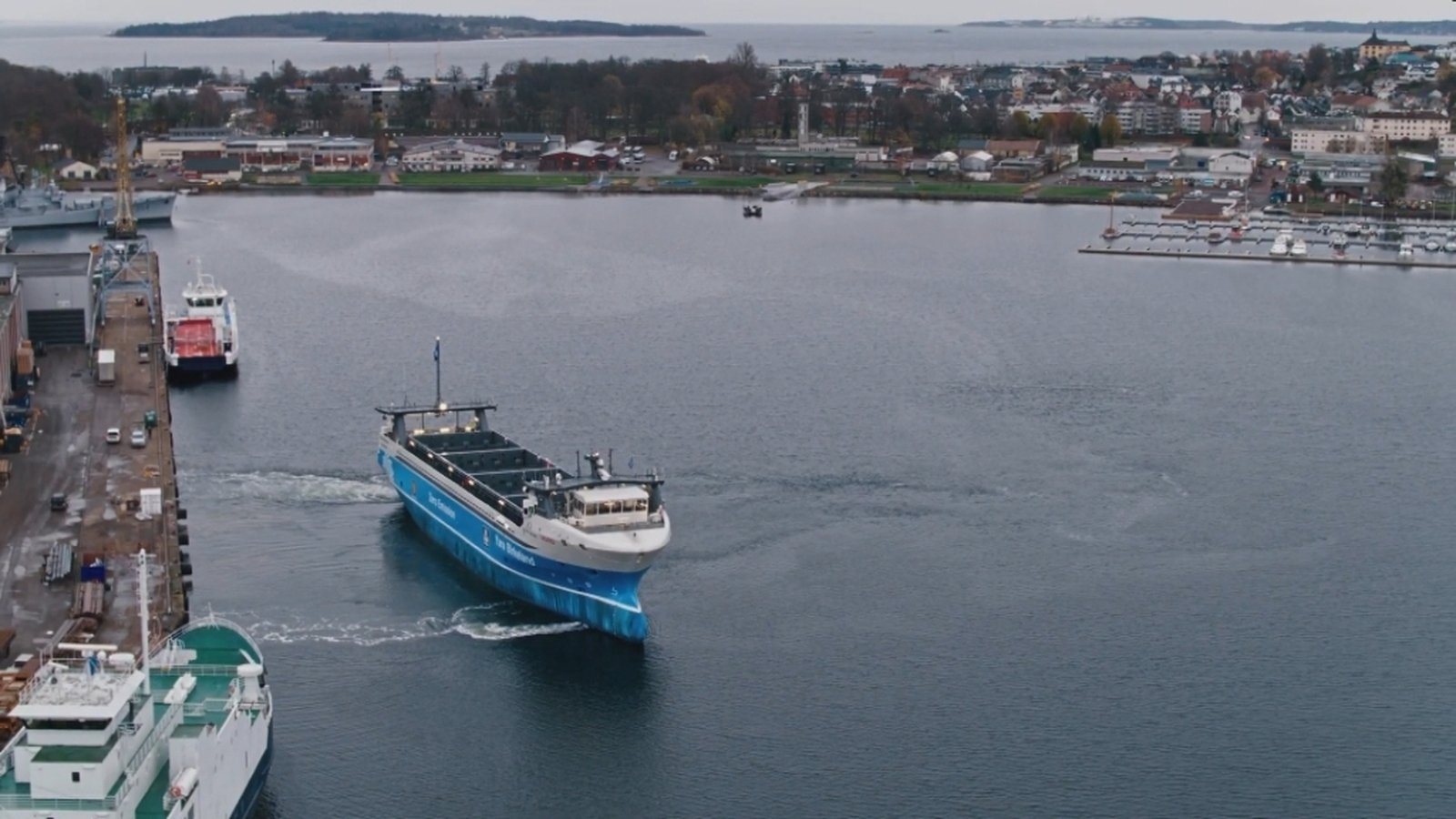 World's first electric container ship sets sail