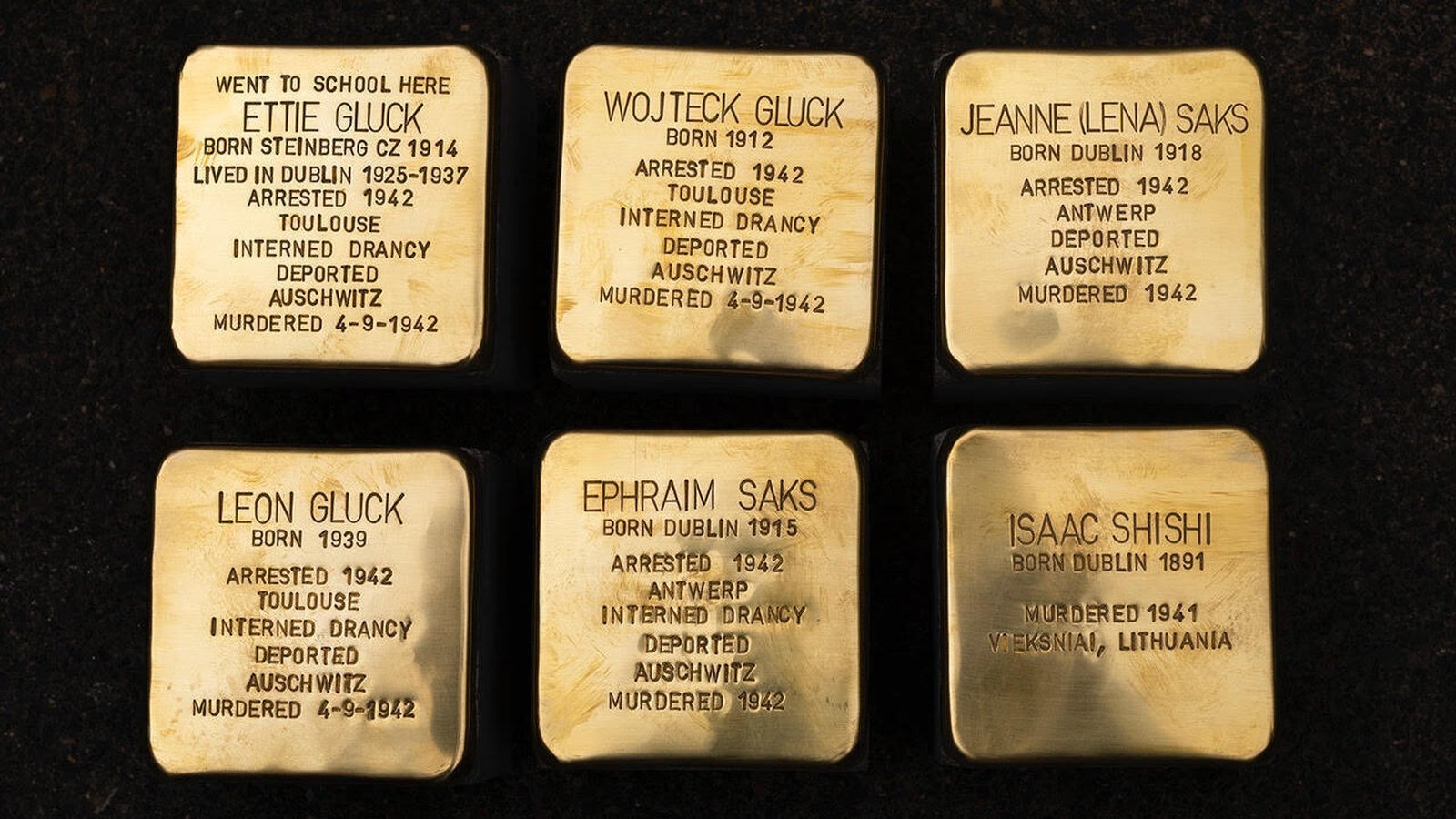 'Stumbling stones' for Irish Holocaust victims unveiled