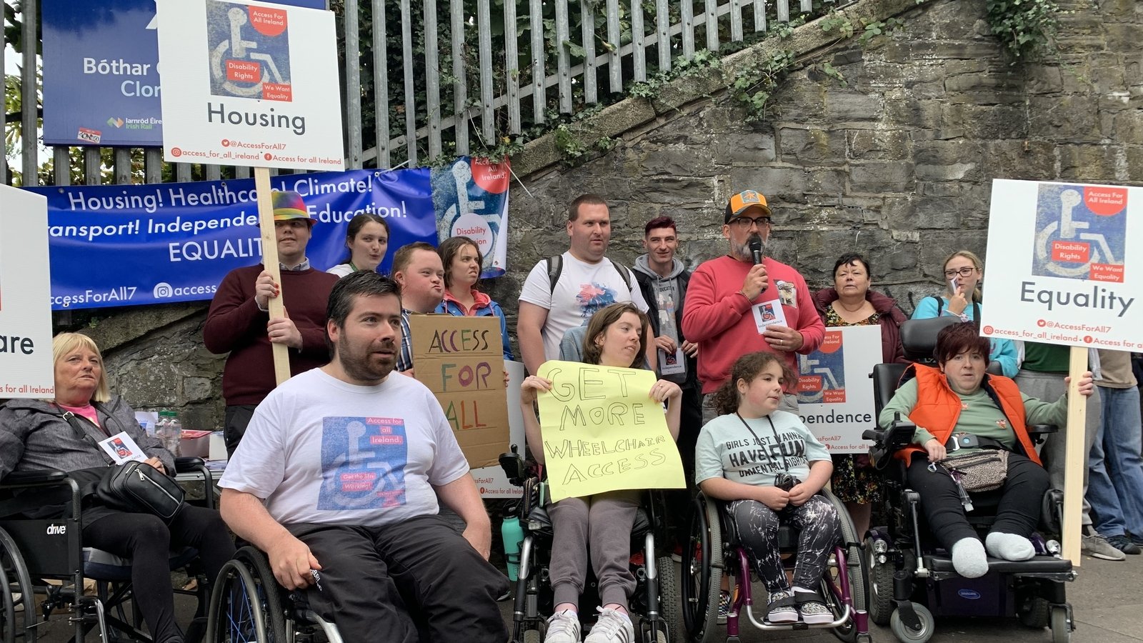 Protest over accessibility issues at train stations