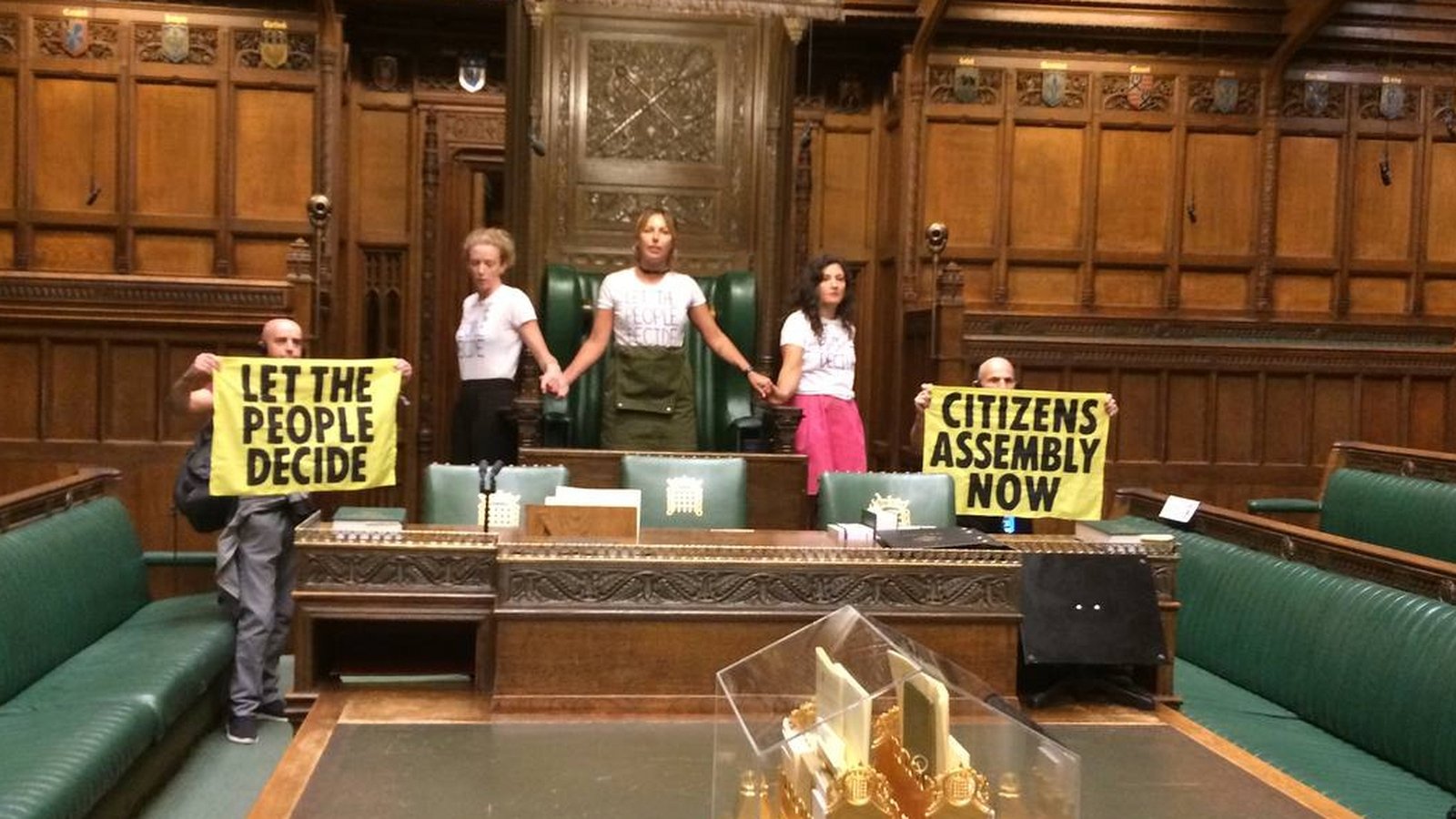Sticky situation: Activists glue hands in UK parliament