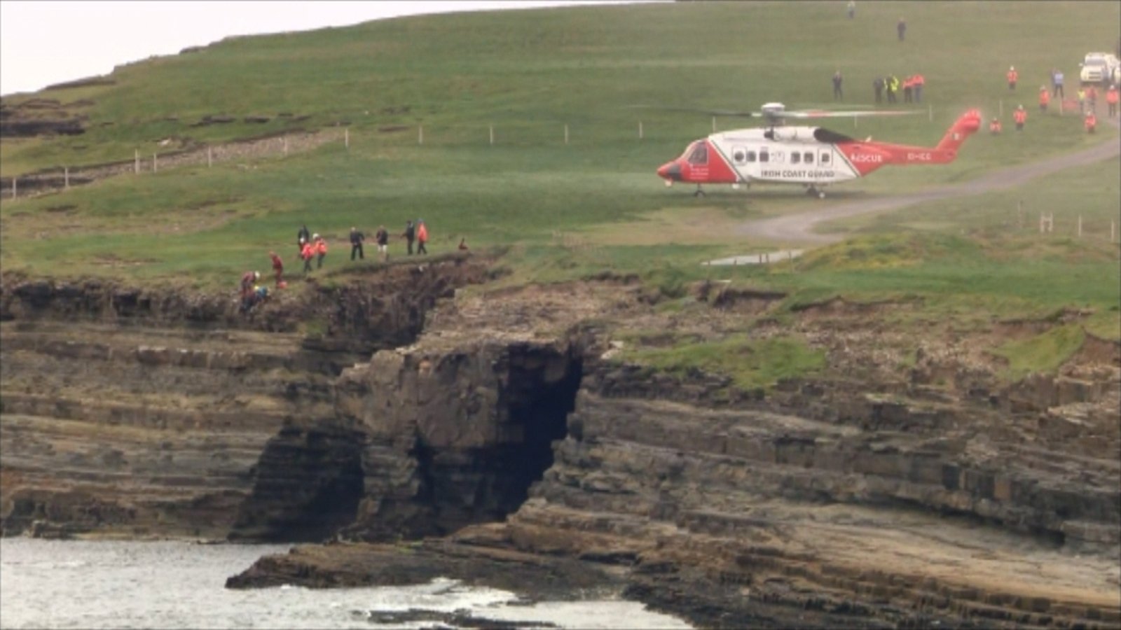 Man rescued from sea cave after hours trapped on ledge