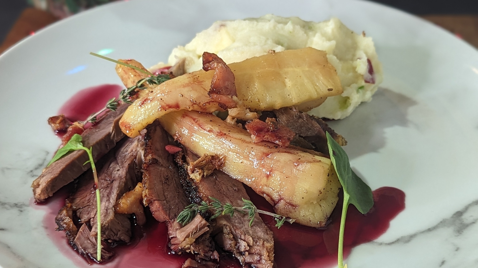 Roast spiced goose with Vichy parsnips: Today