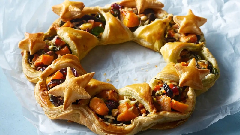 Butternut squash festive wreath recipe