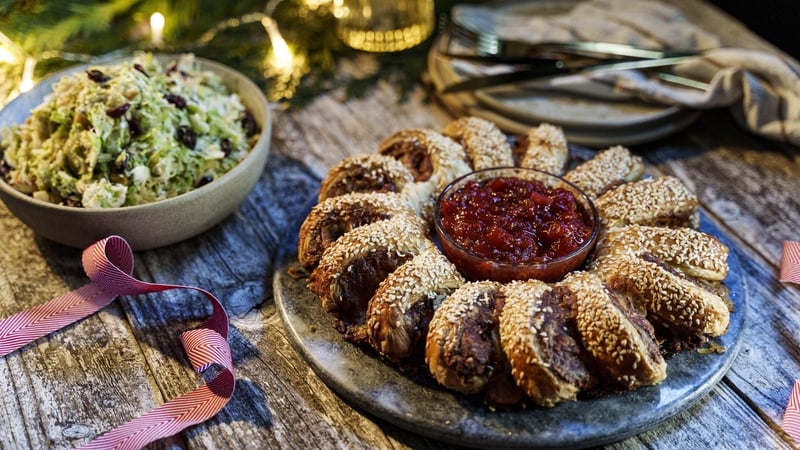 Donal Skehan's festive ham and cheese wreath