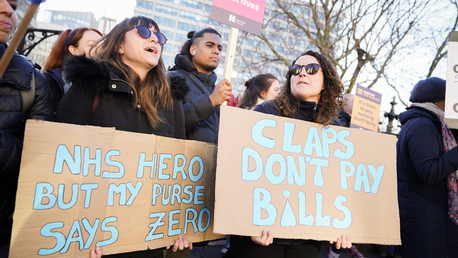 Nurses, ambulance crews stage strike action in England