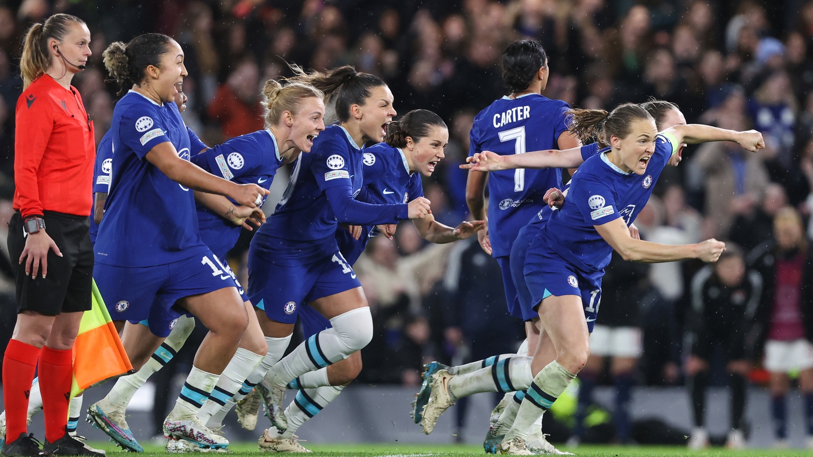 Chelsea edge past Lyon on penalties to reach last four