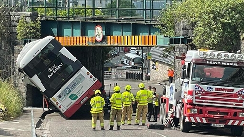 Road reopens after bus crashes into bridge in Cork