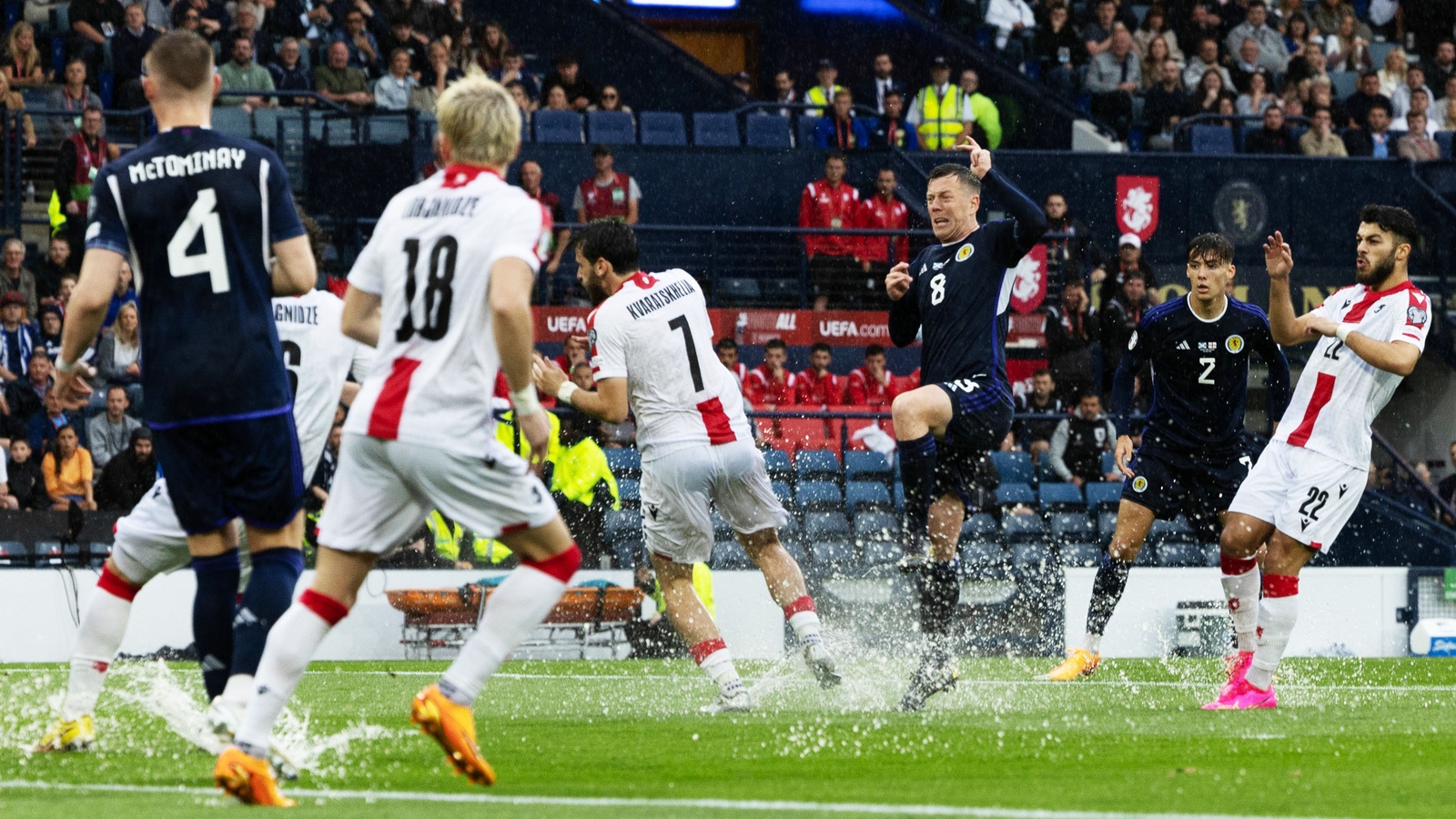 Scotland-Georgia resumes following rain delay