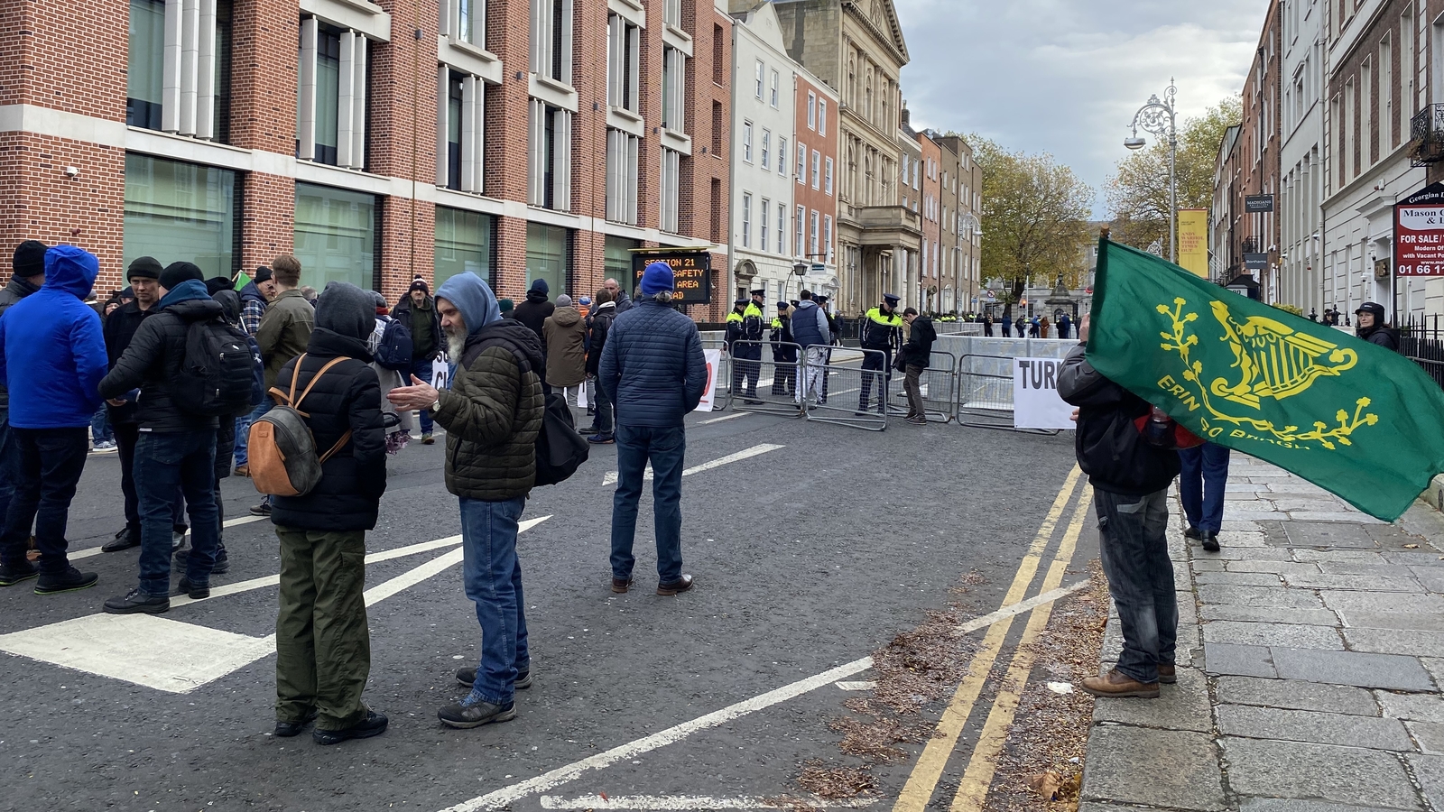 Dublin protest ends, enhanced security still in place