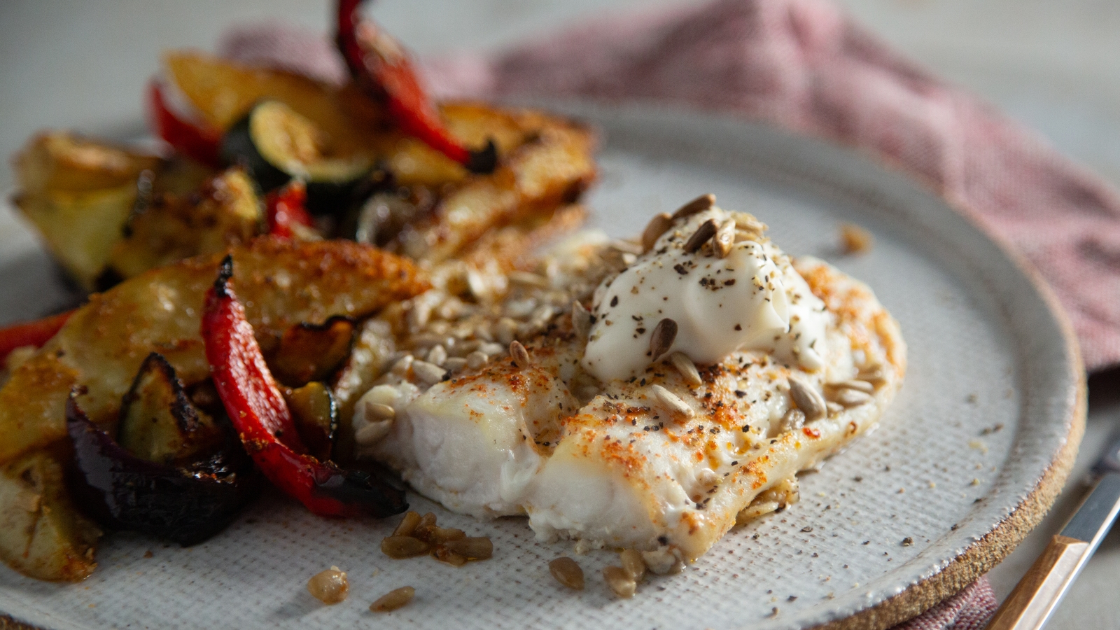 Cajun hake & vegetable bake: OT