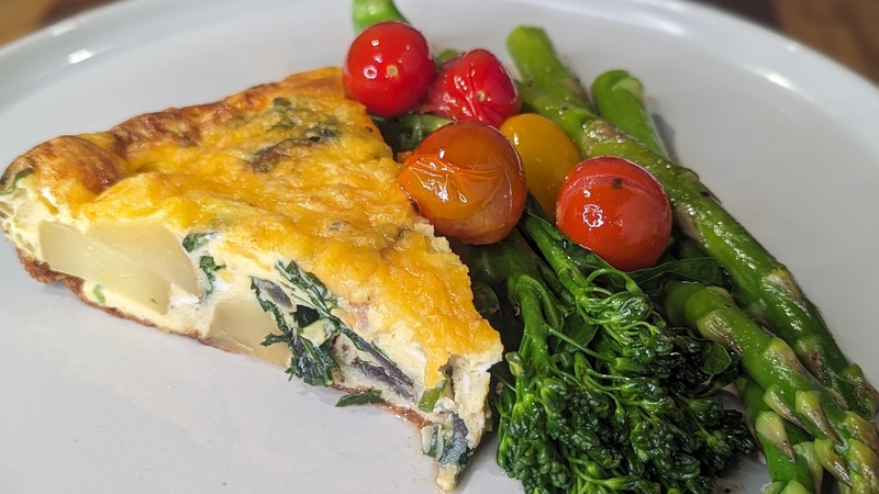 Paul Flynn's cheese, onion & wild garlic frittata