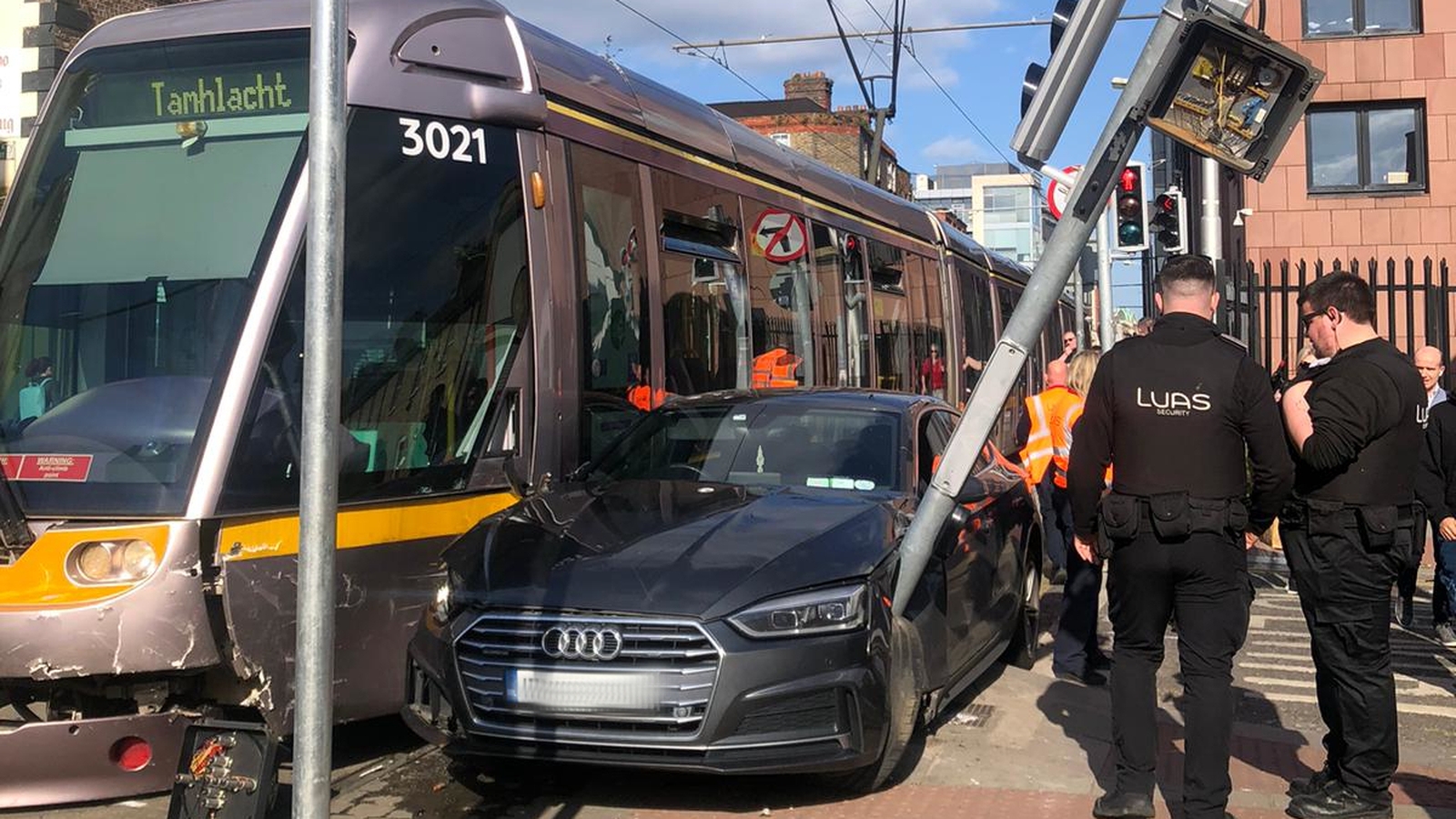 Red Line Luas services disrupted due to collision