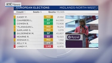 Video | No MEP elected after first count in Midlands-North-West | RTÉ