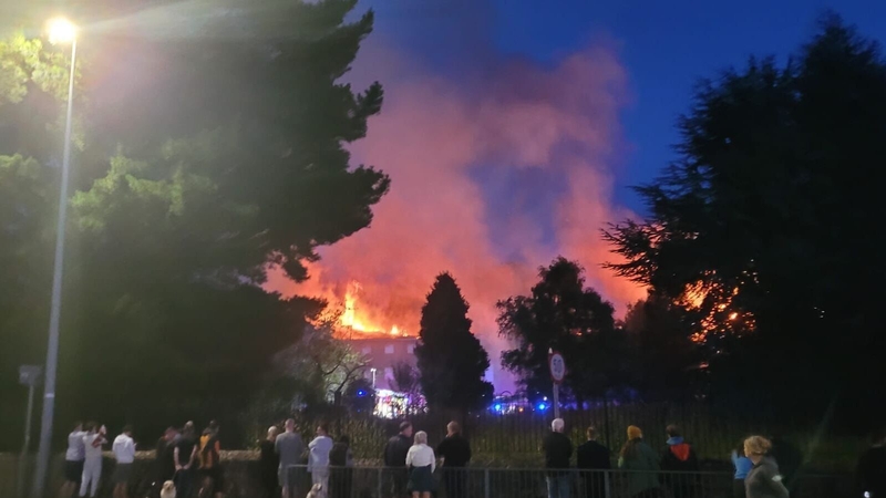 Fire service tackling blaze at vacant building in Dublin