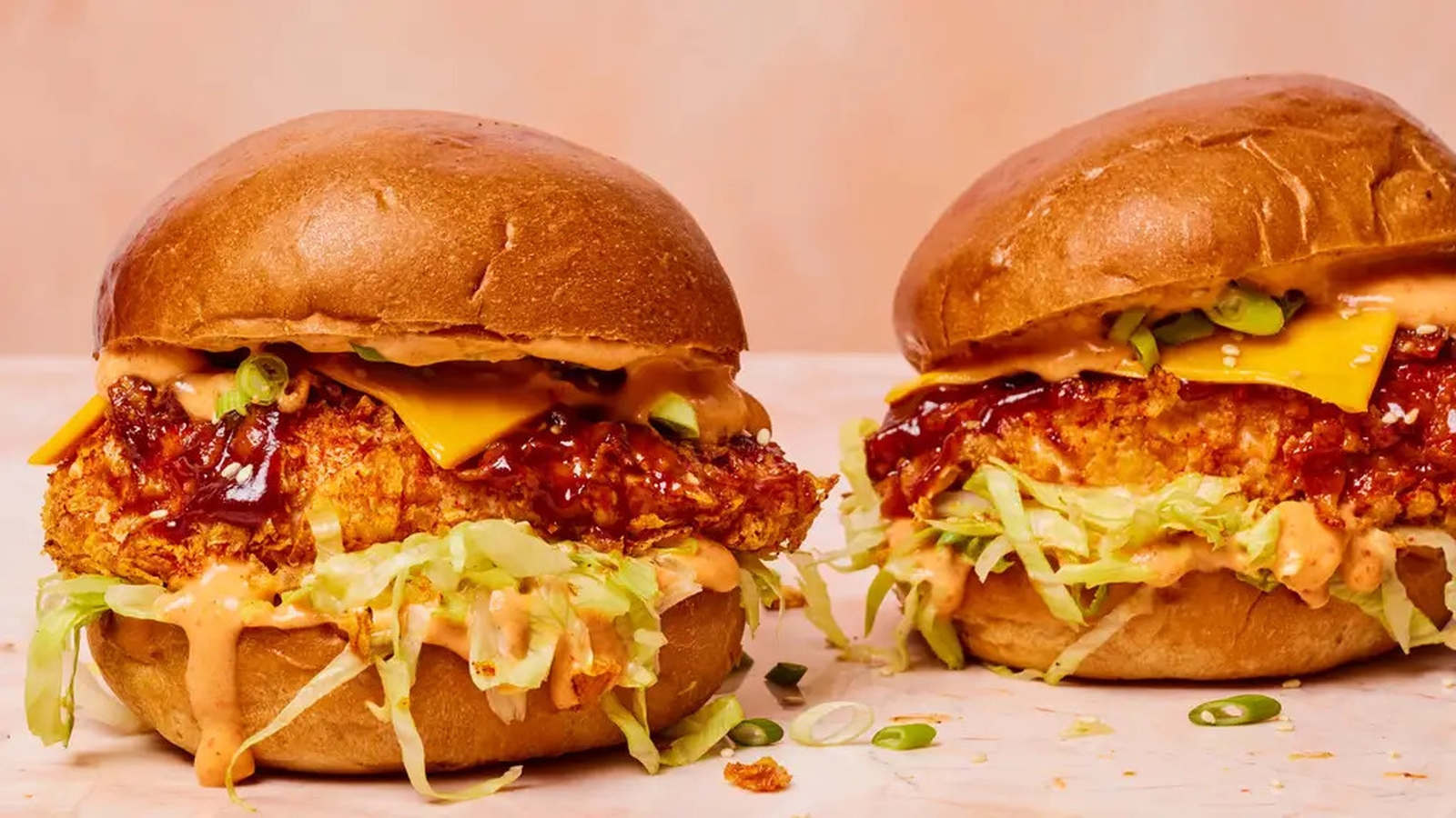 Gochujang crispy BBQ chicken burger recipe