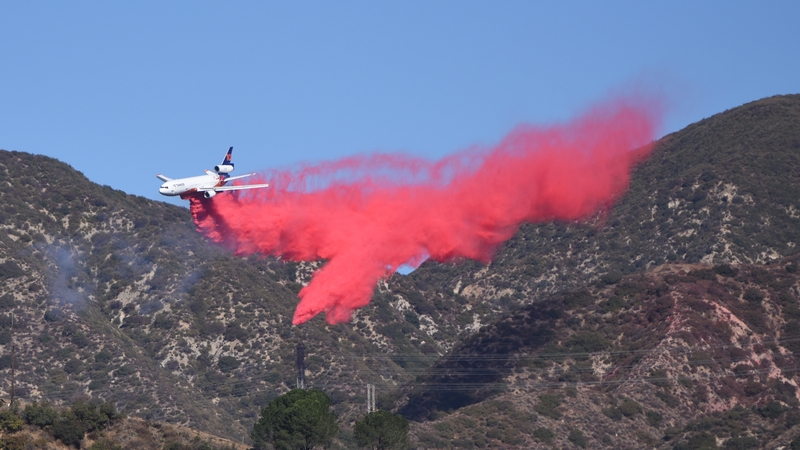 What is the pink stuff coating fire-ravaged Los Angeles?