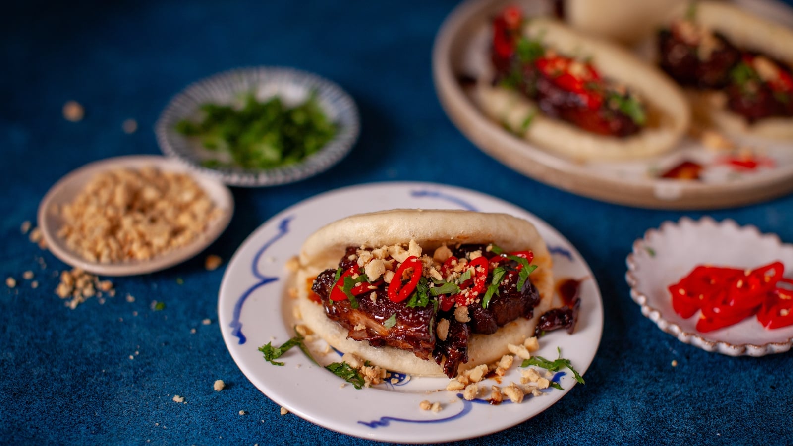 Eva's steamed bao buns with five spice pork belly