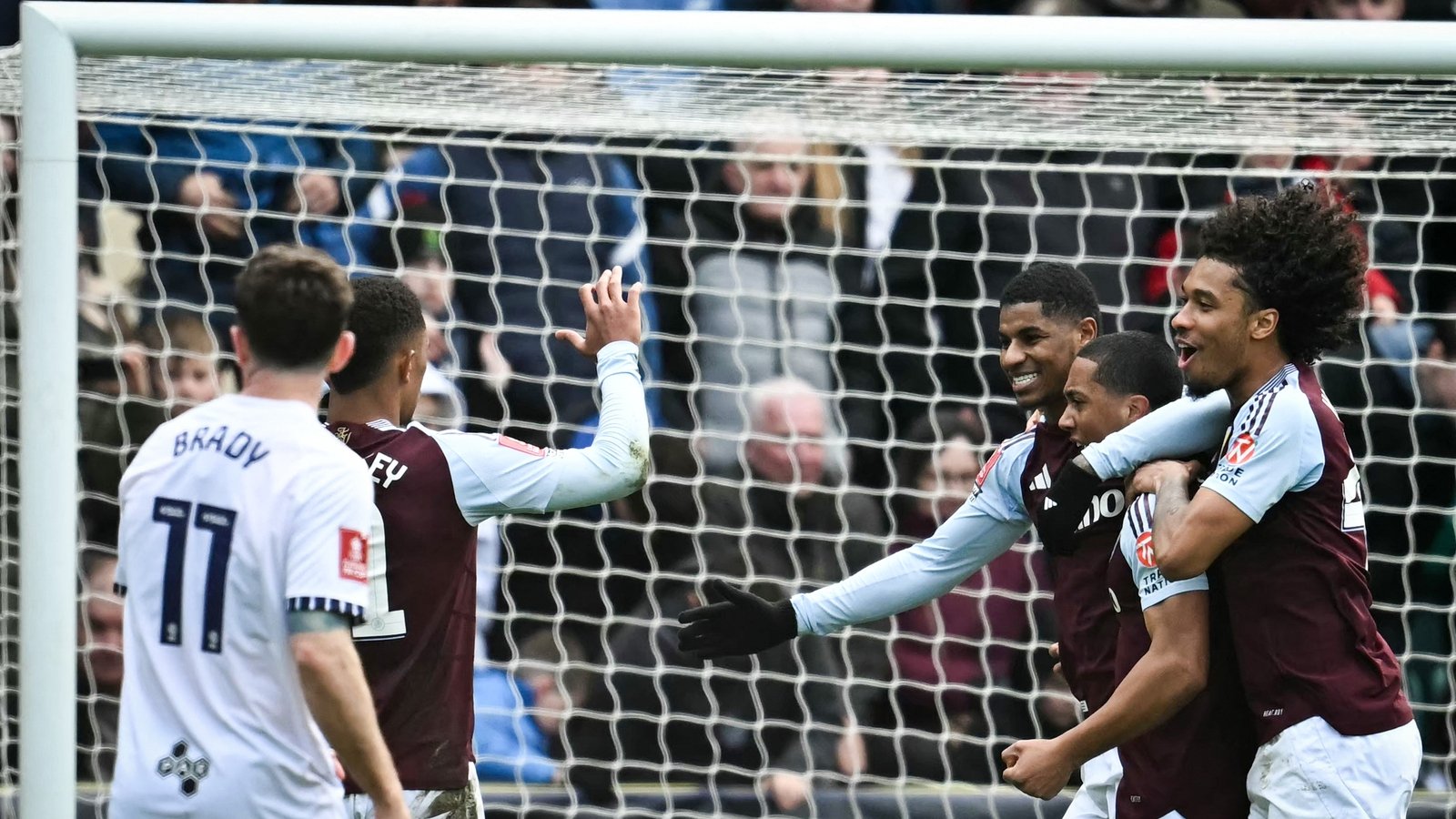 Rashford brace fires Villa into FA Cup semi-finals